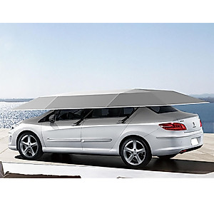 Fully Automatic Car Tent, Folding Carport, Removable Car Awning Cover, Car Umbrella Sun Protection with Remote Control for Outdoor, Camping, Gray, 165in