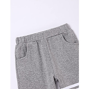 oklady Toddler Boy Clothes Stripe Long Sleeve T-Shirt Tops Sweatsuit Pants Sets Fall Winter Baby Boy Clothes 3T 4T