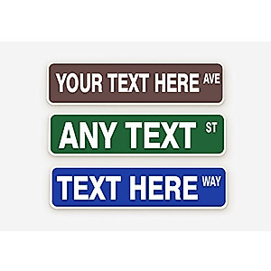 BRGiftShop Personalized Custom Name Aluminum 4"x13.5" Street Sign Green