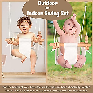 Baby Swing Outdoor Indoor Toddler Swing Seat with Safety Belt, Canvas Hanging Swings Outside Tree Swing Great Gift for Baby Boys Girls Kids Lovers