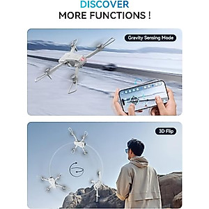 Drone with Camera for Adults - ROVPRO Dual Camera S60 RC Quadcopter with APP Control - Obstacle Avoidance, Waypoint Fly, Altitude Hold, Roll Mode, Headless Mode, 2 Batteries