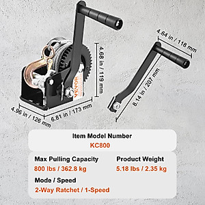 VEVOR 15500Ibs Electric Winches, 15500LBS, Black