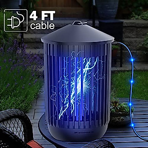 Electric Bug Zapper Outdoor, 4200V Electric Mosquito Zapper, 20w High Powered Pest Control Waterproof for Home, Backyard, Garden and Camping
