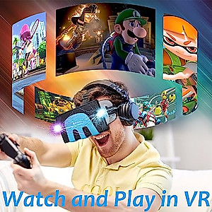 VR Headset for Nintendo Switch OLED Model/Nintendo Switch 3D VR (Virtual Reality) Glasses, Switch VR Labo Goggles Headset for Nintendo Switch（White）