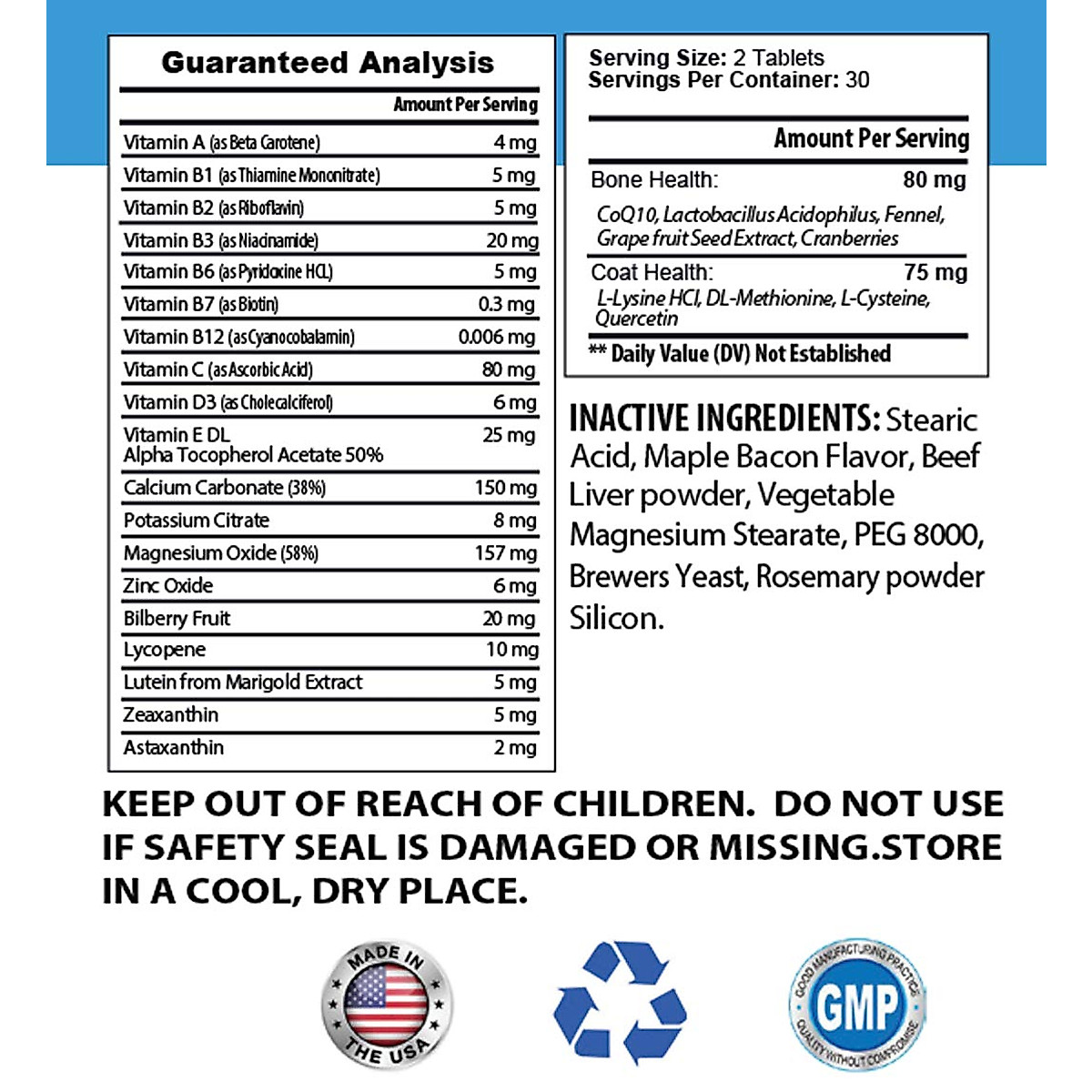 Dog Dental Treats Large - Dogs Total Health Formula - Advanced Support - Hair Coat Teeth Gums Eye Urinary Care - quercetin for Dogs - 120 Tablets (2 Bottles)