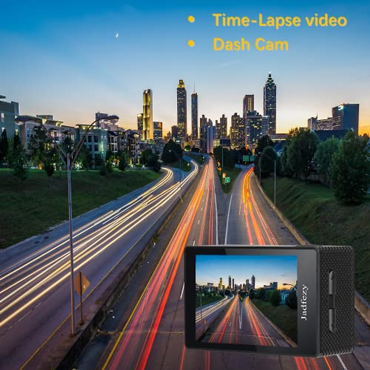 Jadfezy WiFi Action Camera Ultra HD 1080P, 12MP Sports Camera Wide-Angle 2" LCD Screen, 30m/98ft Underwater Waterproof Camera with 2 Batteries and Accessories Kit for Helmet and Bicycle etc.