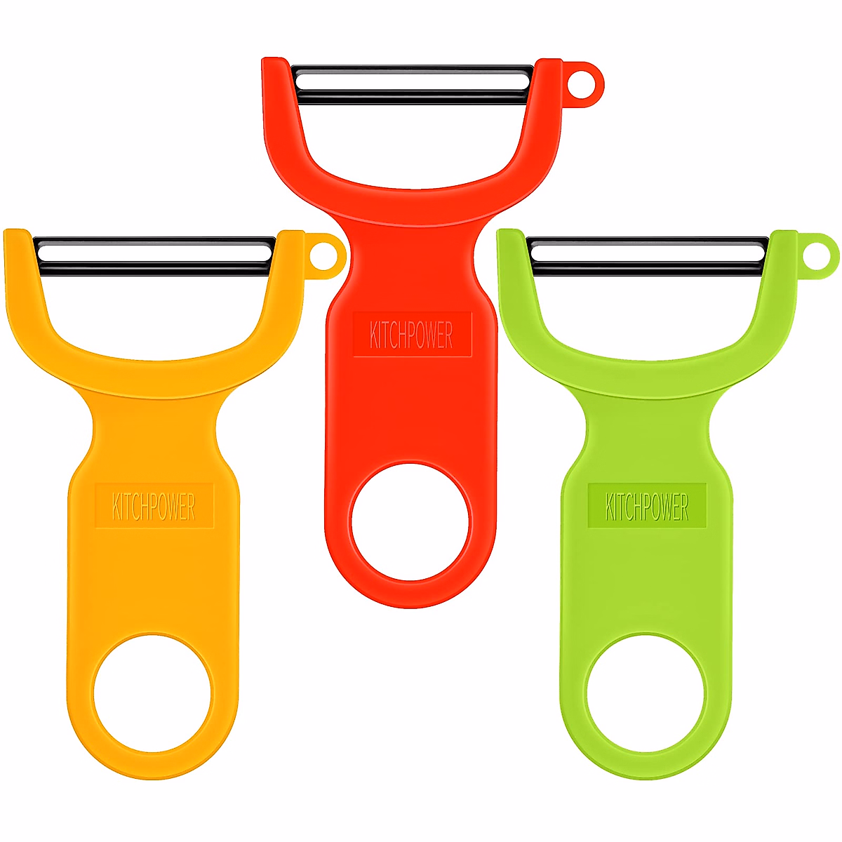 Original Vegetable Peeler Carbon Steel Blade 3-Pack Red/Green/Yellow