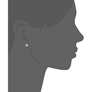 Amazon Essentials Platinum Plated Sterling Silver Round Cut Cubic Zirconia Stud Earrings (5mm)