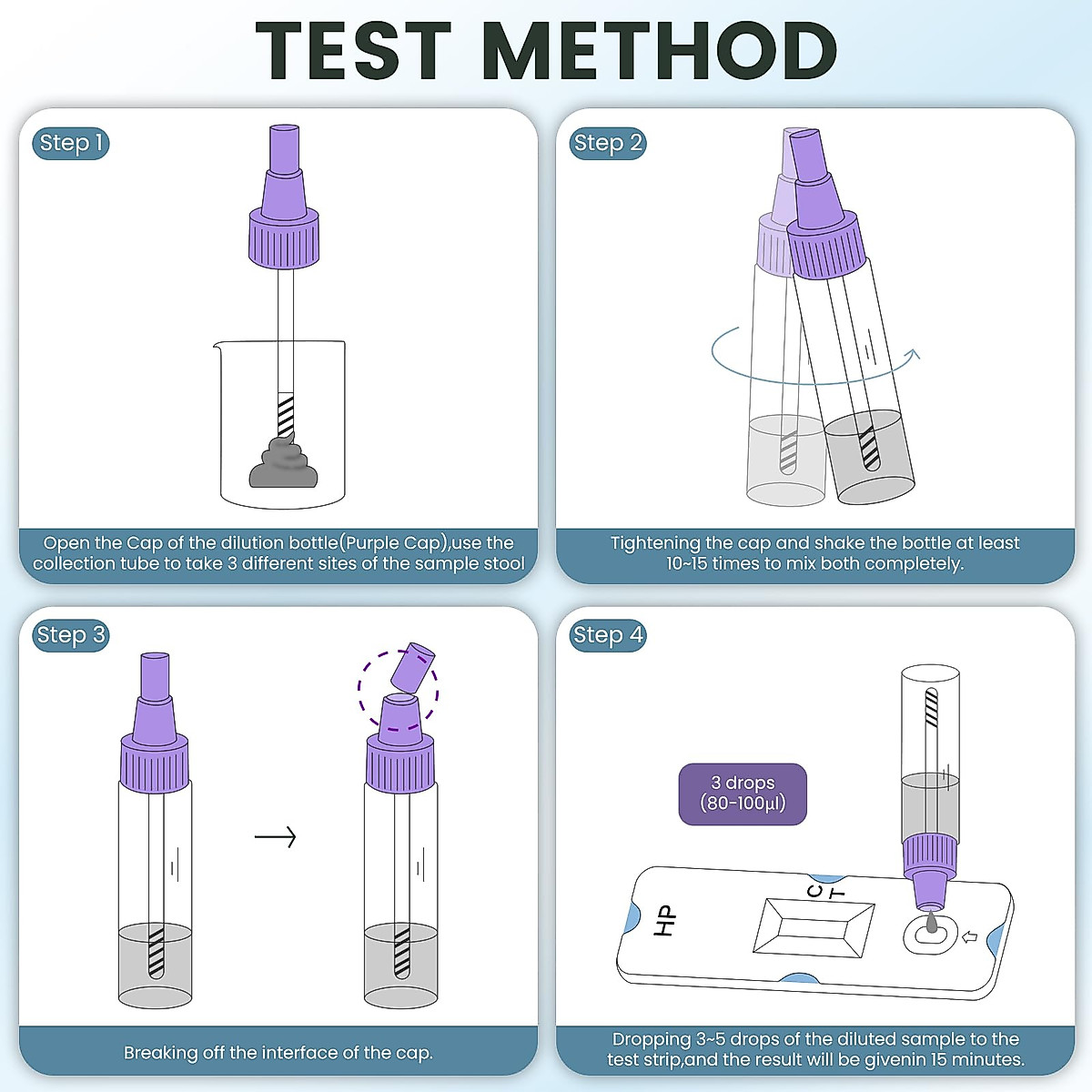 EASYIN H Pylori Test Kit: 2 PCS Fast & Highly Accurate & Easy to Use & Read Helicobacter Pylori Test at Home Results in 10-15 Minutes - H-Pylori Test Kit 2 Test