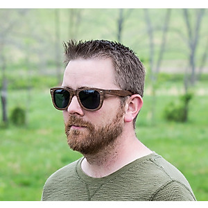 Viable Harvest Wood Sunglasses for Men & Women - Dark Polarized Lenses Block Sun & Glares - Handmade Wooden Craftsmanship & UV400 Lens - 100% UVA & UVB Protection - With Classy Gift Box - Walnut
