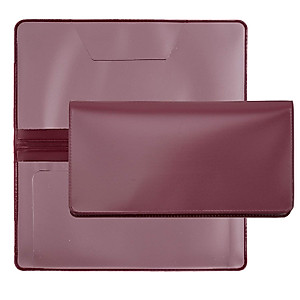 Burgundy Vinyl Checkbook Cover, Top Tear Personal Vinyl Checkbook Cover