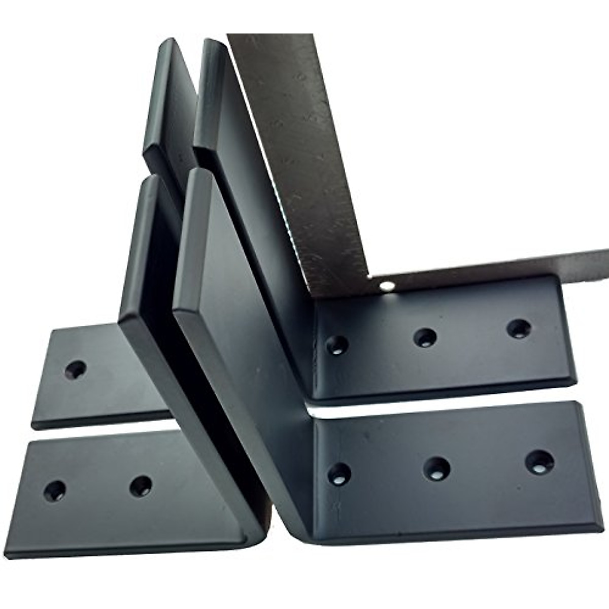 Heavy Duty Black Steel 6" x 8" Countertop Support Brackets