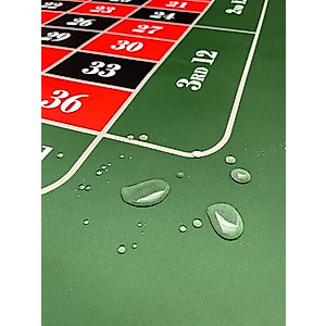 The Gaming Mat Company Roulette Table Mat for Casino Home Game Nights- Deluxe Vegas Roulette Table 35.5" x 71" x 0.12"- Big Mats Smooth Fabric Topper- Space for A Roulette Wheel- Double & Single Zero