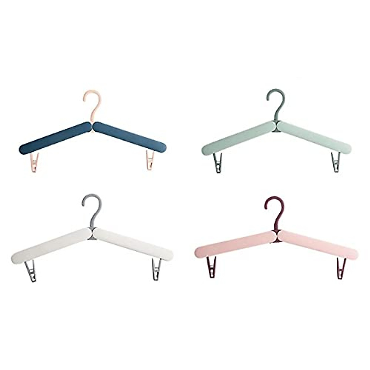 XINGWANG 4-Piece Portable Folding Travel Hanger, Outdoor Drying Rack with Clip, Travel Goods