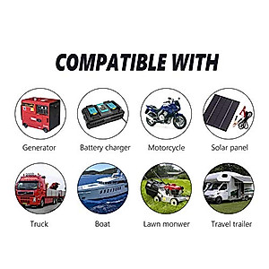 CERRXIAN 55cm 10AWG SAE Socket Solar Weatherproof Sidewall Port DIY Cord, SAE Quick Disconnect Wire Harness Panel Mount Power Cable with Cap