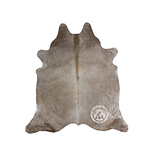 Sunshine Cowhides 100% Genuine Taupe Cowhide Rug - Modern Style Animal Skin Rug & Floor Carpet for Living Room, Bedroom, Kitchen & More - Large (6x6-7ft)