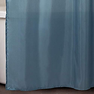 Lush Decor Flower Drops Shower Curtain | Embroidered Textured Fabric Floral Bathroom Decor, 72” x 72”, Blue and White