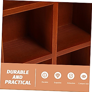 PRETYZOOM Wooden Display Stand Figure Storage Rack Wooden Cubby Shelf Hanging Figurine Display Compartment Shelf Compartment Floating Shelf Wall Hanging Figurine Shelves