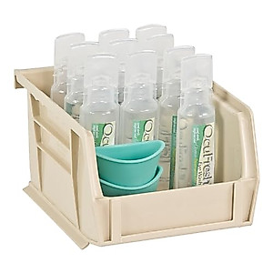 QUANTUM STORAGE SYSTEMS K-QUS210IV-8 8-Pack Ultra-Stack and Hang Bins, 5-3/8" x 4-1/8" x 3", Ivory