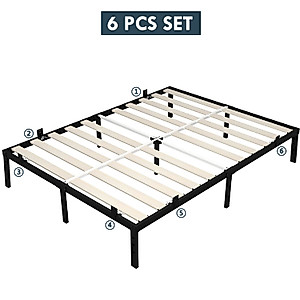 FSCHOS Non-Slip-Mattress-Gaskets for Bed Frame / Mattress-Holder-in-Place / Mattress-Retainer-Bar / Wide Applicability / Easy Install / 6 PCS, Black