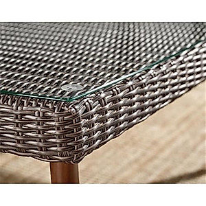 Athens All-Weather Wicker Outdoor 26" H Cocktail Table with Glass Top