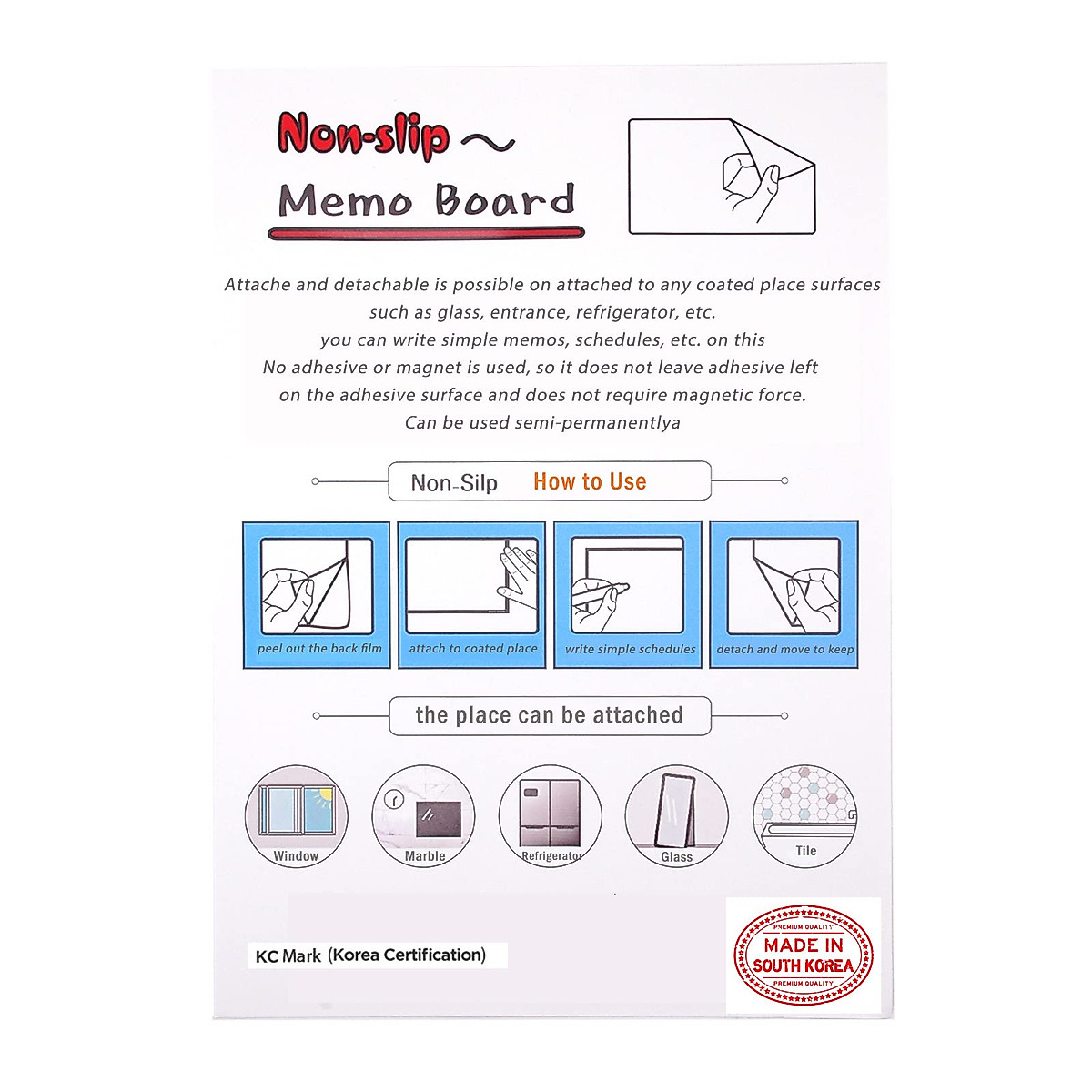 Dry Erase Board Refrigerator Whiteboard Wall Sticker Easy Removable Non Magnetic - Marker Board Sheets Easy Attached & Detached on Glass Without Glue - for Office Restaurant Simple Memo