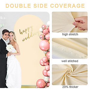 Fitted Wedding Arch Cover 7.2FT Pink Spandex Fabric Suitable for Wedding Arch Backdrop Stand, Birthday, Party, Baby Shower Banquet Arch Decoration (Pink, 7.2FT*4FT)