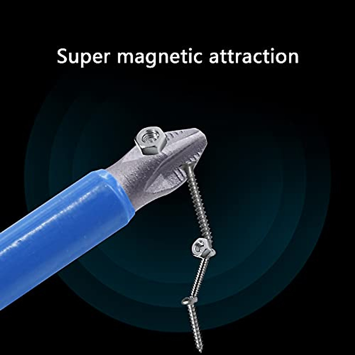 Magnetic PH2 Drill Bits Set, Anti Slip Screw Extractor and Magnetic Screwdriver Bit Set, Hand Tool 7Pcs, Cross Single and Double Head Bits, Electric Screw Nozzle Taper Corrector (1 kit)
