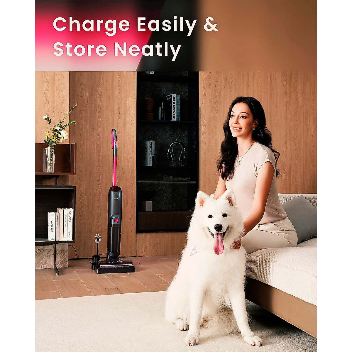 Schenley Wet Dry Vacuum Cleaner - Cordless Vacuum and Mop One-Step Cleaning for Hard Floors with Self-Cleaning and Air Dry, Smart Mess Detection, Enhanced Edge Cleaning, On-Demand Sprayer