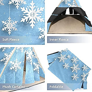 enheng Small Pet Hideout Christmas Hanging Snowflakes Background Hamster House Guinea Pig Playhouse for Dwarf Rabbits Hedgehogs Chinchillas