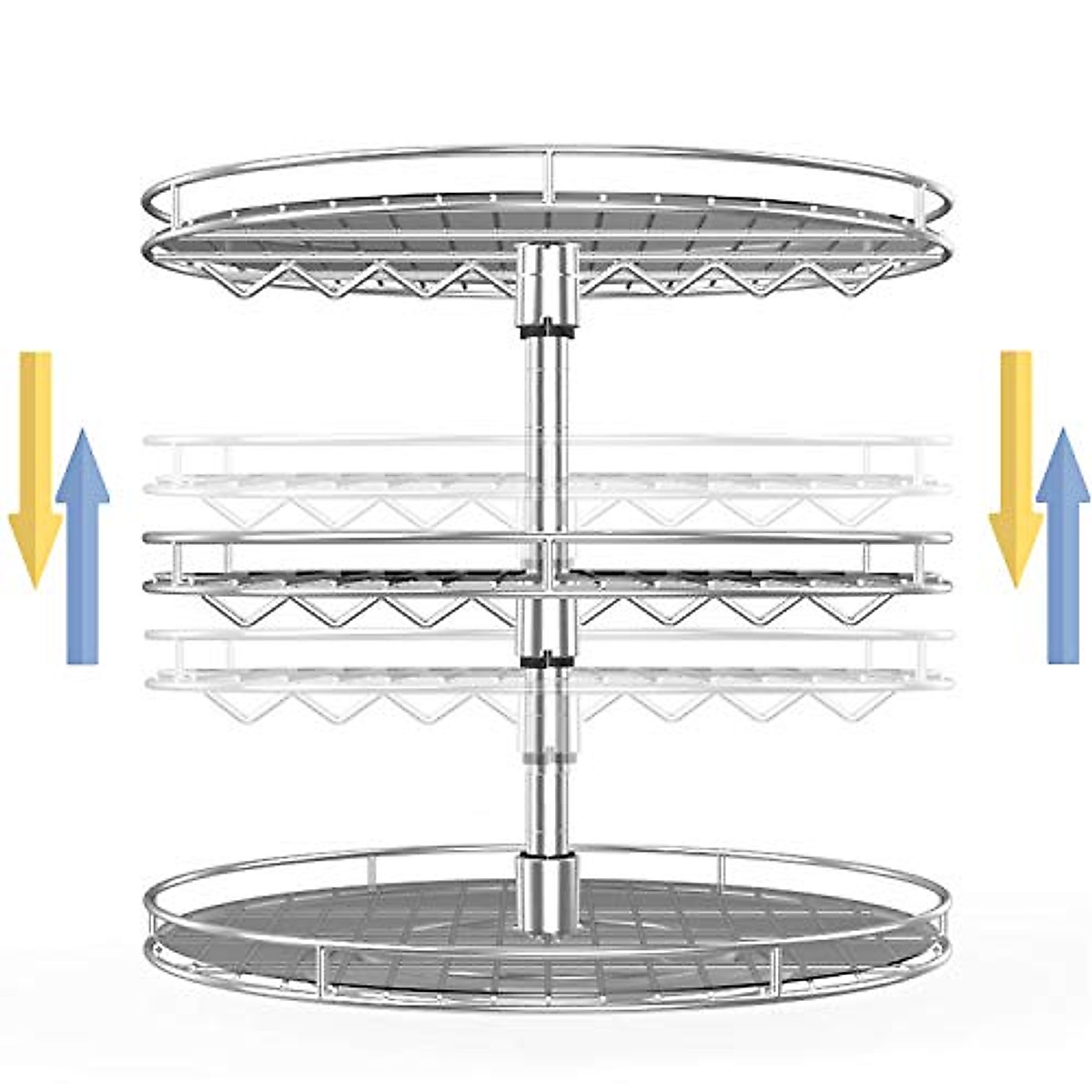 3 Tier Lazy Susan Large Shelf for Kitchen 13 inch,Tall Height Adjustable Turntable Spice Rack Spinner Cabinet Organizers and Storage,Rotating Under Sink Organizer,with PP Plastic Sheet (3 Tier)
