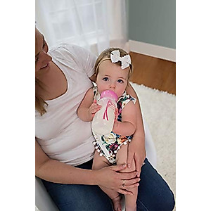 Dr. Brown's Natural Flow Options + Wide-Neck Bottle, Pink Print, 4 Pack, 5 Ounce