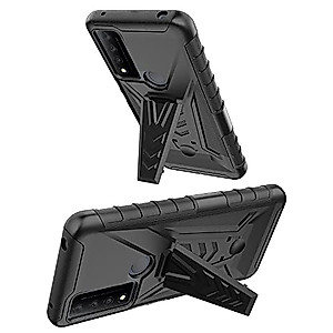 Compatible for TCL 30 XE 5G Case with Holster Belt Clip Hybrid Shockproof Protective Phone Cover with Kickstand - Black
