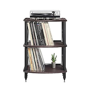 Pangea Audio Vulcan TT LP Record Player Turntable Stand Rack with Vinyl Storage Espresso