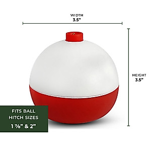 Rivers Edge Products Trailer Ball Cover, 1 7/8 to 2-Inch Trailer Hitch Ball Cover, Fishing Tow Ball Protector, Funny Towing, Trailer, Truck, or RV Accessories, Bobber