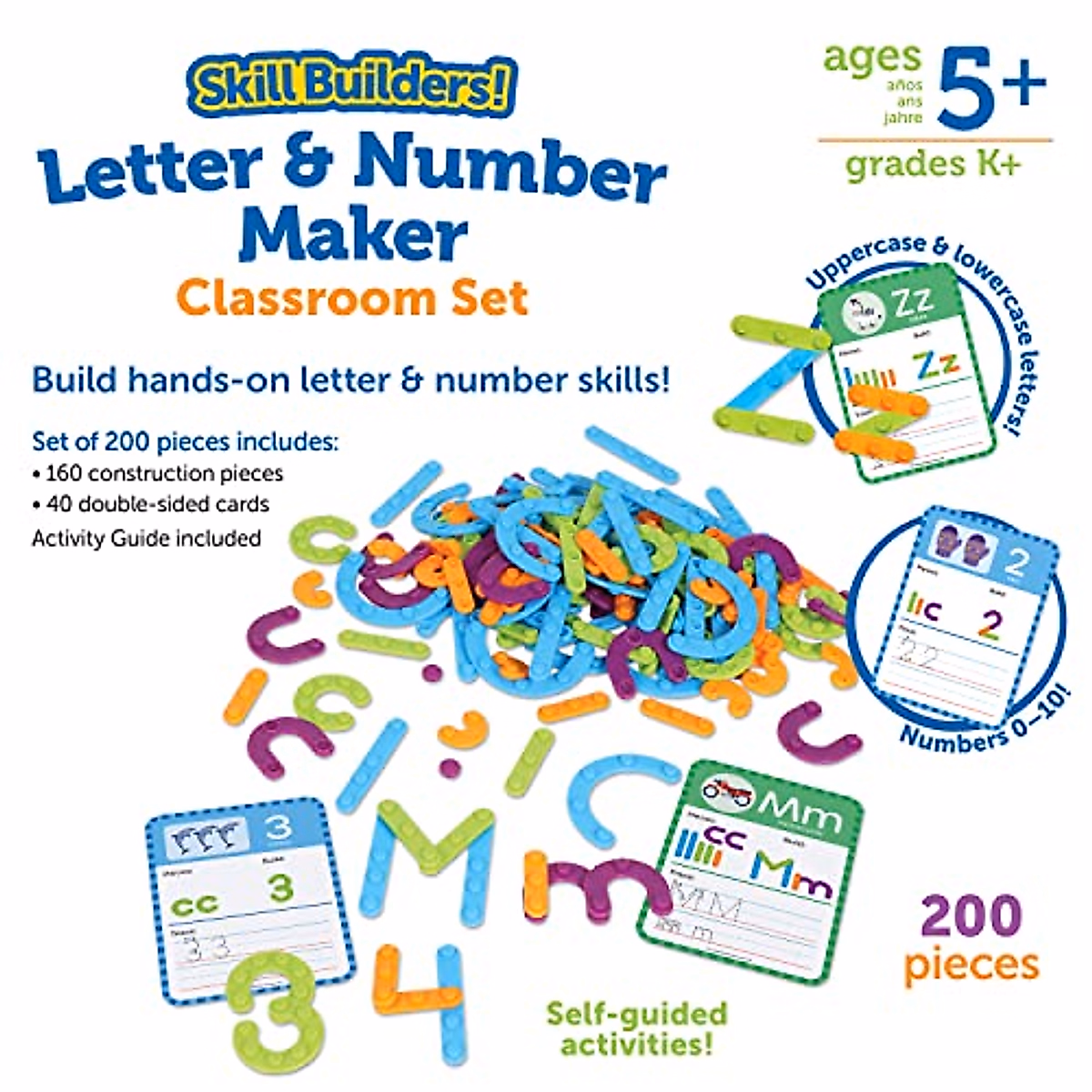 Learning Resources Skill Builders! Letter & Number Maker Classroom Set, 200 Pieces, Age 5+, Teacher Supplies, Learning Numbers Toys for School