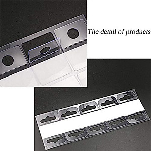 200 Pieces Plastic Hanging Tab Baffo Clear Self-Adhesive Hang Tabs Tags Hooks Display Card for Store Retail Display, 2 Shapes(Round Hole and Slot Hole, 0.4 mm Thickness)