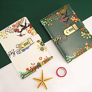 Code Lock Diary Journal Notebook,A5 Christmas Password Notebook Organizer Secret Digital Diary Journal Planner for Kids Diary Gift Notebook (Green)