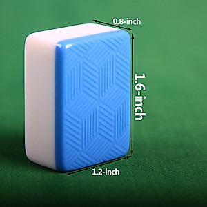 YINIUREN Large Chinese Mahjong Set 1.6-inch Mahjong Tiles Melamine Mahjong Set