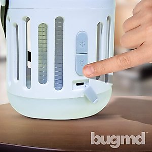 BugMD Zap Trap, Battery or USB Powered 2-in-1 Lamp and Bug Zapper with UV and LED Light, Portable Light for Indoor Spaces