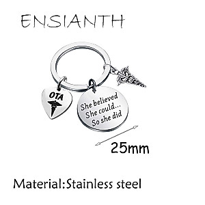 ENSIANTH OTA Gift Occupational Therapist Assistant Keychain OTA Graduation Gift Occupational Therapy Gift (OTA She Believed KR)
