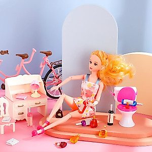 Toilet Cake Topper 2 Pieces and Mini Wine Bottles Cake Cupcake Toppers 11 Pieces, Cake Accessories Miniature Toilet Toy Dollhouse Decorations for Pretend Play Birthday Party Favors