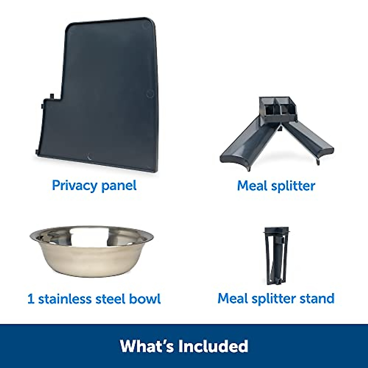 PetSafe 2-Pet Meal Splitter with Bowl - Easily Cleaned, BPA-No, Food-Grade Material - Designed for PetSafe Smart Feed and Healthy Pet Simply Feed - Mess-No Food Dispensing - Includes Privacy Panel