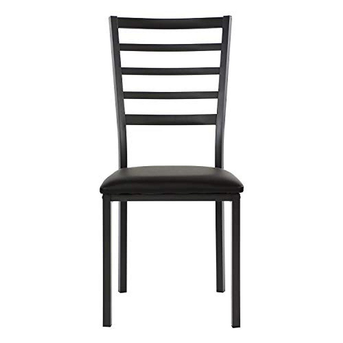Lexicon Arin Faux Leather Metal Frame Dining Chairs (Set of 4), 19" SH, Black