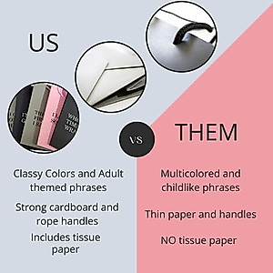 Fay People Black Gift Bag With Tissue Paper; Gift Bags Medium Sized with Many Design Options, Birthday Bags for Men