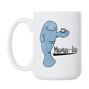 Mana-Tea Funny Manatee Mug - 15oz Deluxe Double-Sided Coffee Tea Mug
