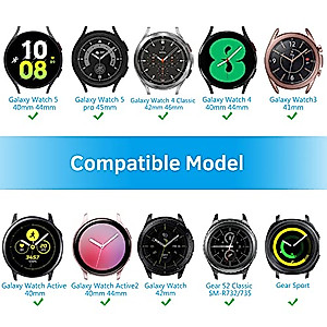 Fintie Band Compatible with Galaxy Watch 5 40mm/44mm/Pro 45mm / Galaxy Watch 4 40mm/44mm and Classic 42mm/46mm / Galaxy Watch 3 41mm / Galaxy Watch 42mm, 20mm Genuine Leather Band Replacement Strap Wristband, Classic Leopard