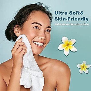 HOMEXCEL Microfiber Washcloths Towel Pack of 24,12"x12" Highly Absorbent and Soft Face Towels Wash Cloths for Bathroom,Gym,Hotel and Spa,Fast Drying Multi-Purpose Cleaning Cloth,White