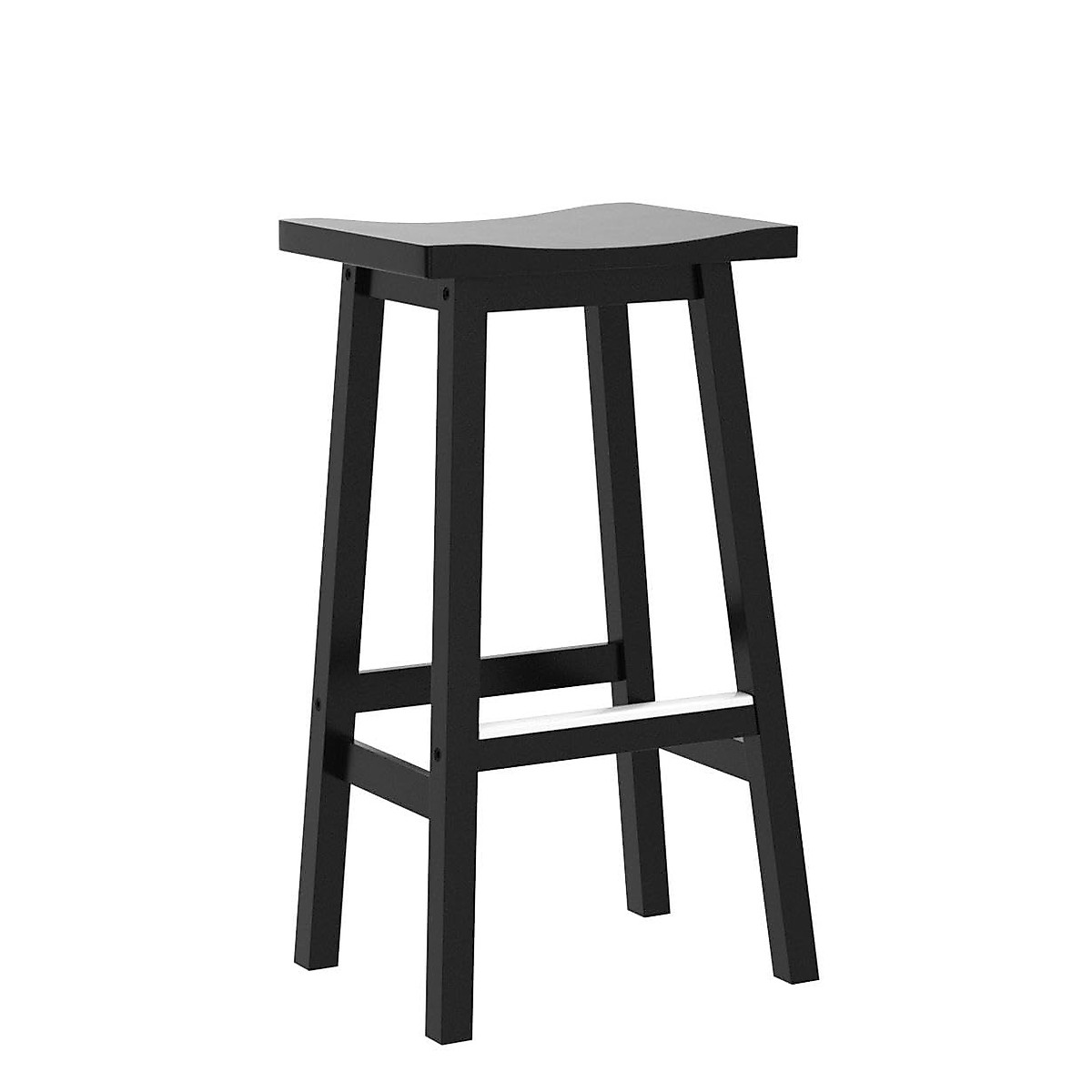 Bar Stools Set of 2, 30 Inch Counter Height Bar Stools with Footrest, Solid Wooden Frame Bar Stools for Kitchen Counter, Backless Farmhouse Bar Stool Counter Stool, Breakfast Barstool Set of 2