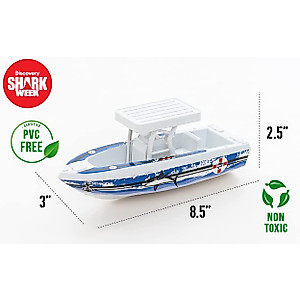 Shark Week Discovery Deep Ocean Explorer Big Toy Playset for Kids, Toy Boat Action Figure Scuba Diver Deep Sea Diver, Great White Shark, Hammerhead, Hand Painted, Eco Friendly, Officially Licensed